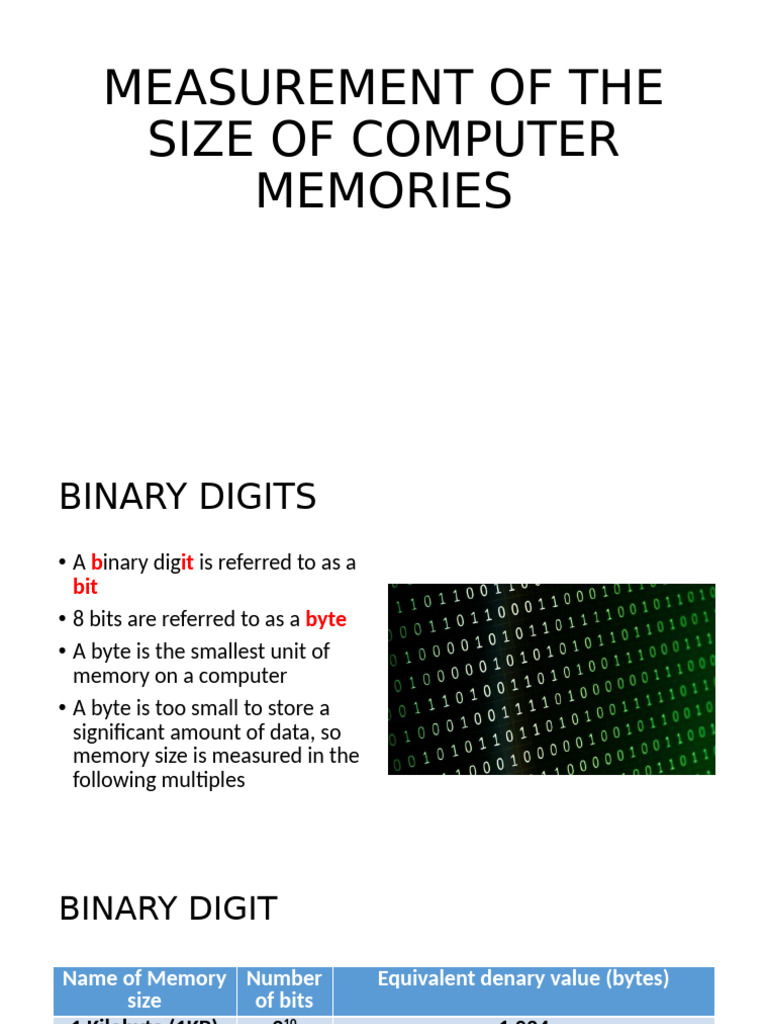 3. Measurement of the Size of Computer Memories | PDF | Byte | Computer ...