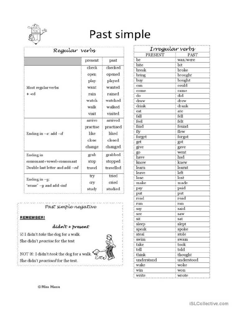 Past Simple Verb Exercises | PDF