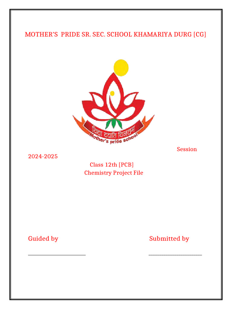 Class 12 Chemistry Project 2024-25 | PDF