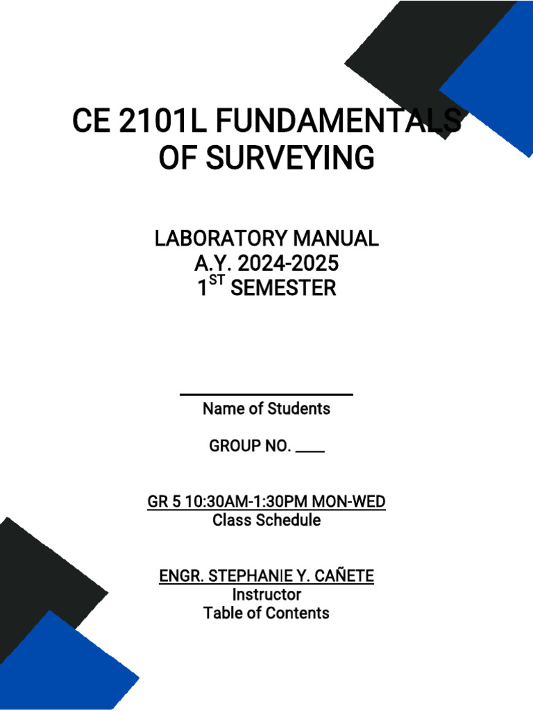 Surveying Lab Manual A.Y. 2024-2025 | PDF