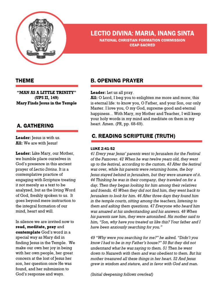 Lectio Divina - Prayer Module | PDF | Lectio Divina | Jesus