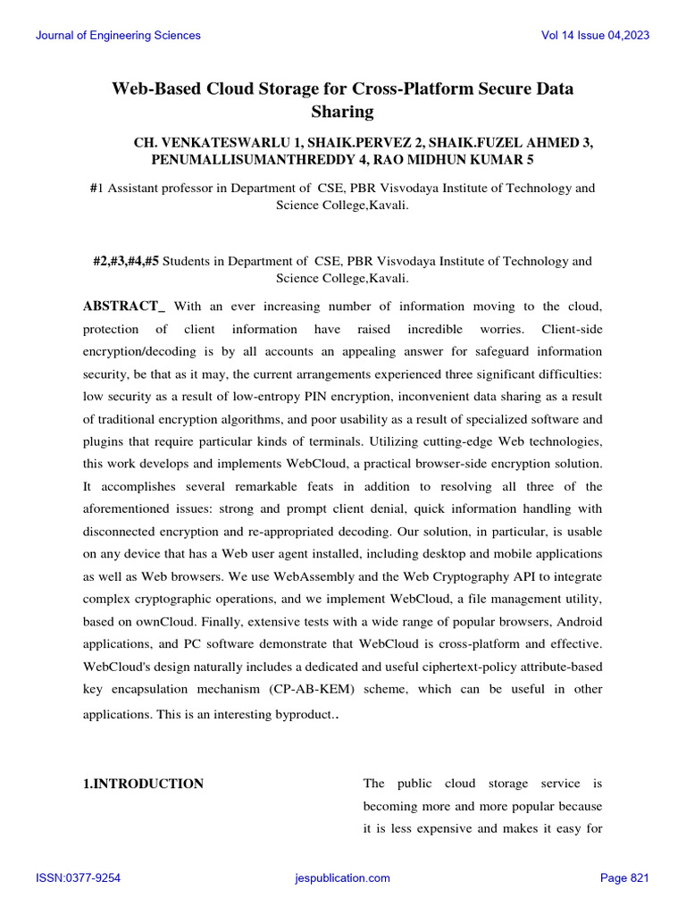 2023-V14I40198 (2) (1) | PDF | Encryption | Key (Cryptography)
