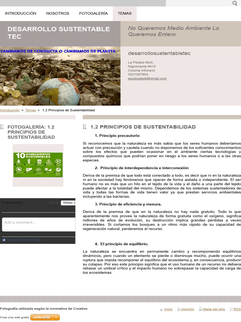 1.2 Principios de Sustentabilidad Desarrollo Sustentable Tec Comprimido | PDF | Naturaleza ...