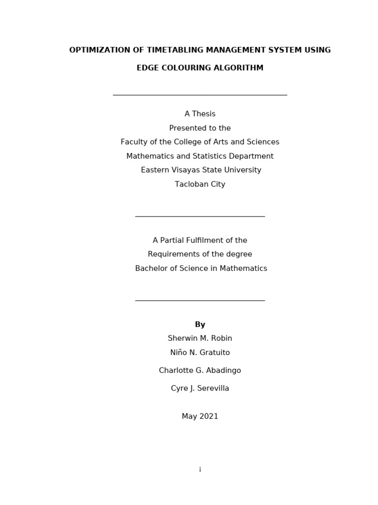 Timetabling Optimization with Edge Colouring | PDF | Mathematical Relations | Combinatorics