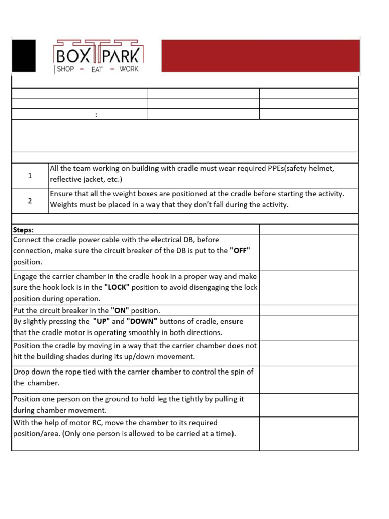 Cradle Checklist | PDF