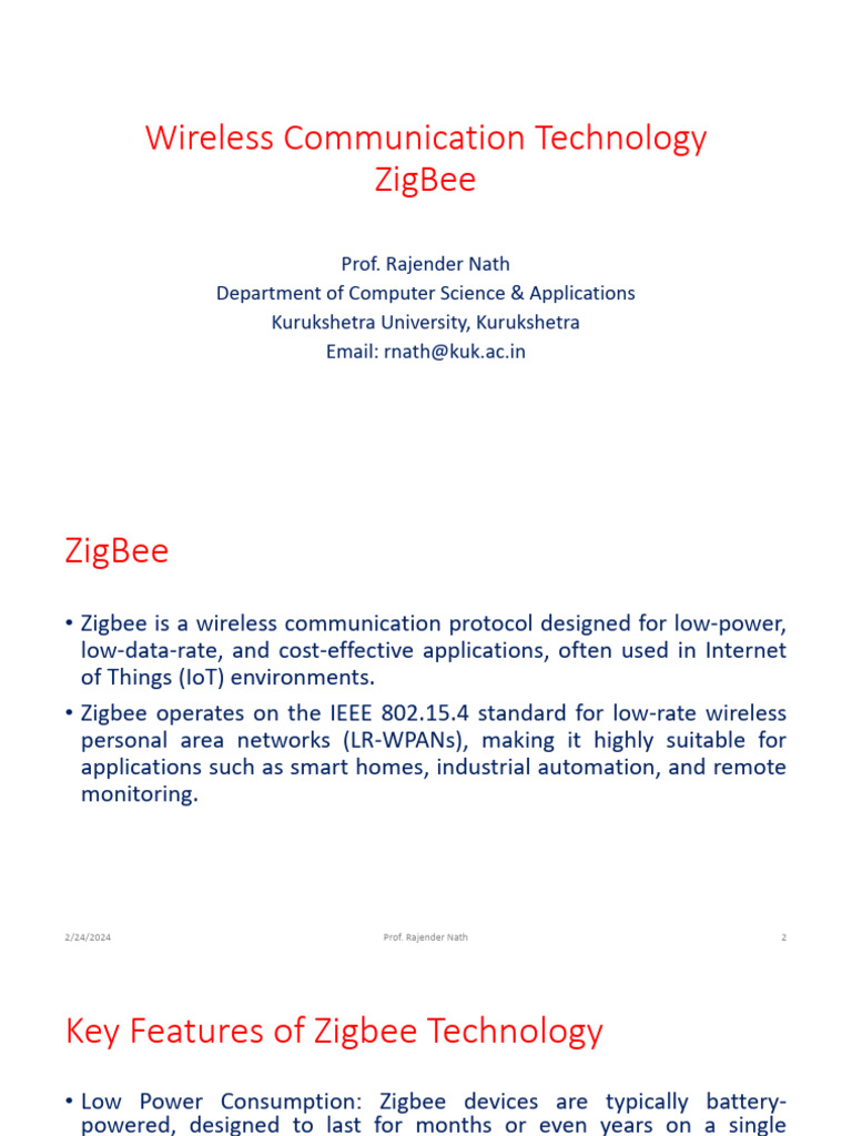 ZigBee for IoT and Smart Networks | PDF | Computer Network | Routing