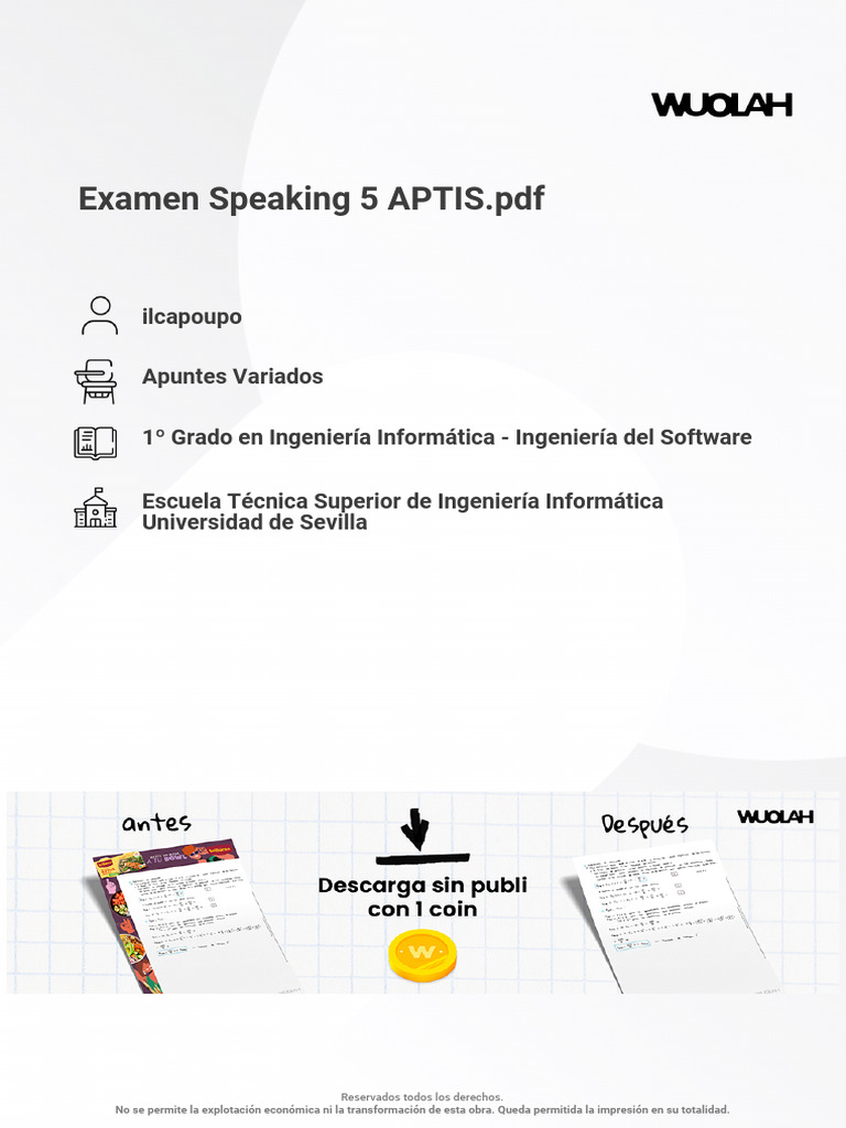 Examen Speaking APTIS: Guía Completa | PDF