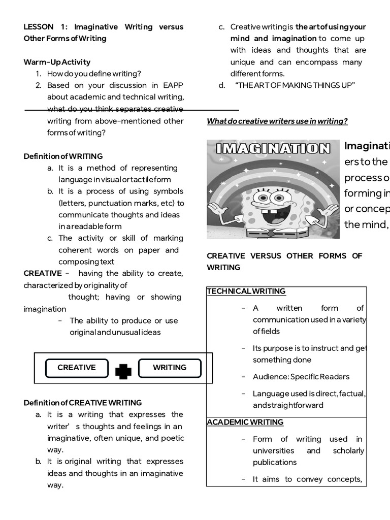 Creative vs. Technical Writing | PDF | Writing | Thought