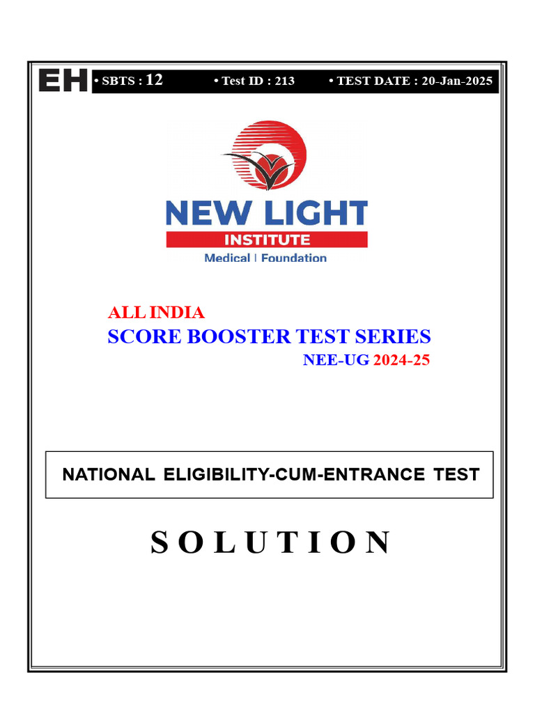 SBTS 12 (20 Jan 2025) (EH) Solution | PDF | Sodium Bicarbonate ...