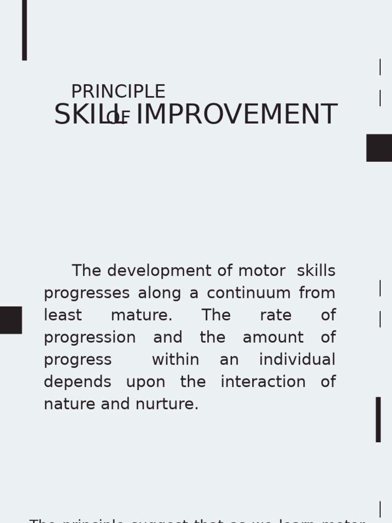 Principle of Skill Improvement | PDF