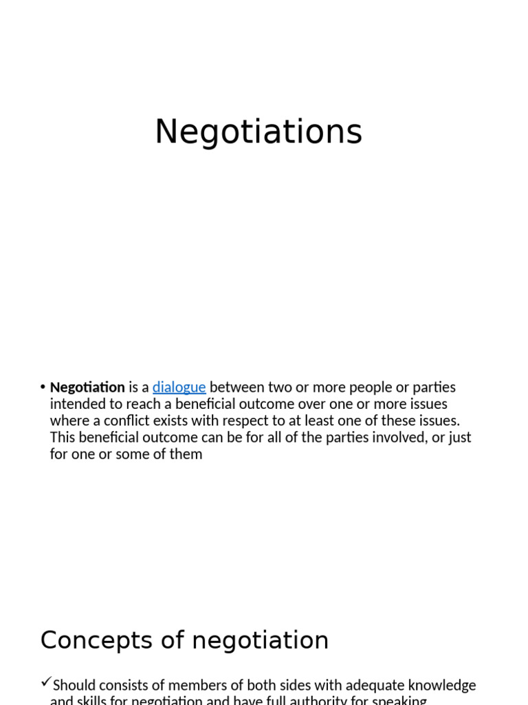 Negotiations | PDF