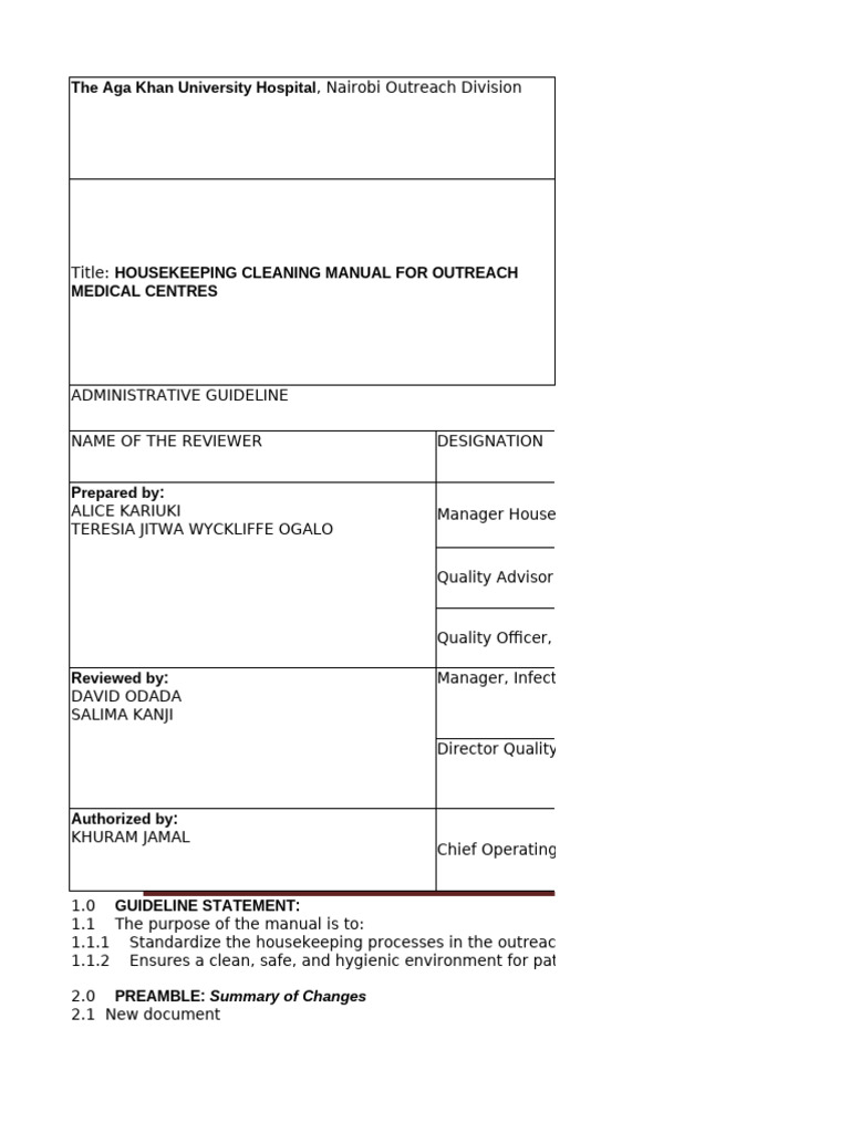 housekeeping manual | PDF | Housekeeping | Waste