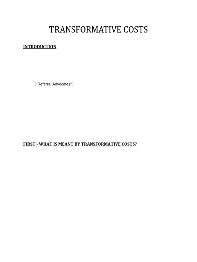 Greg Harpur Tranformative Costs | PDF | Advocate | Lawyer