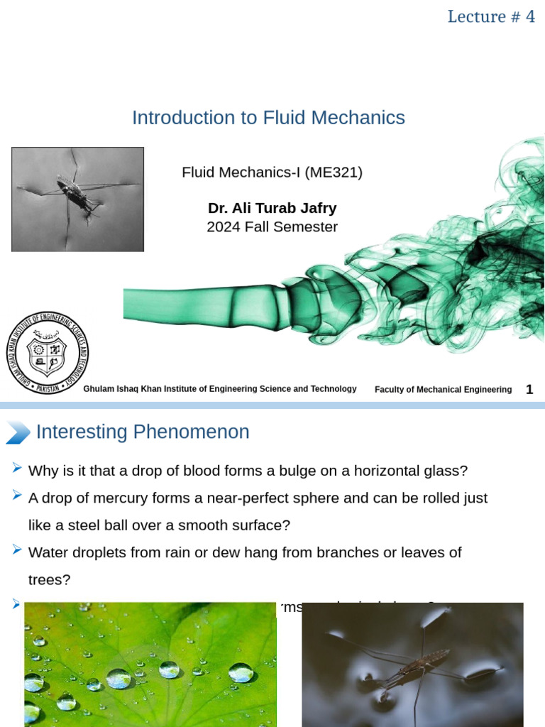 Lecture 4 - Chap 1 Lecture Notes | PDF | Surface Tension | Drop (Liquid)