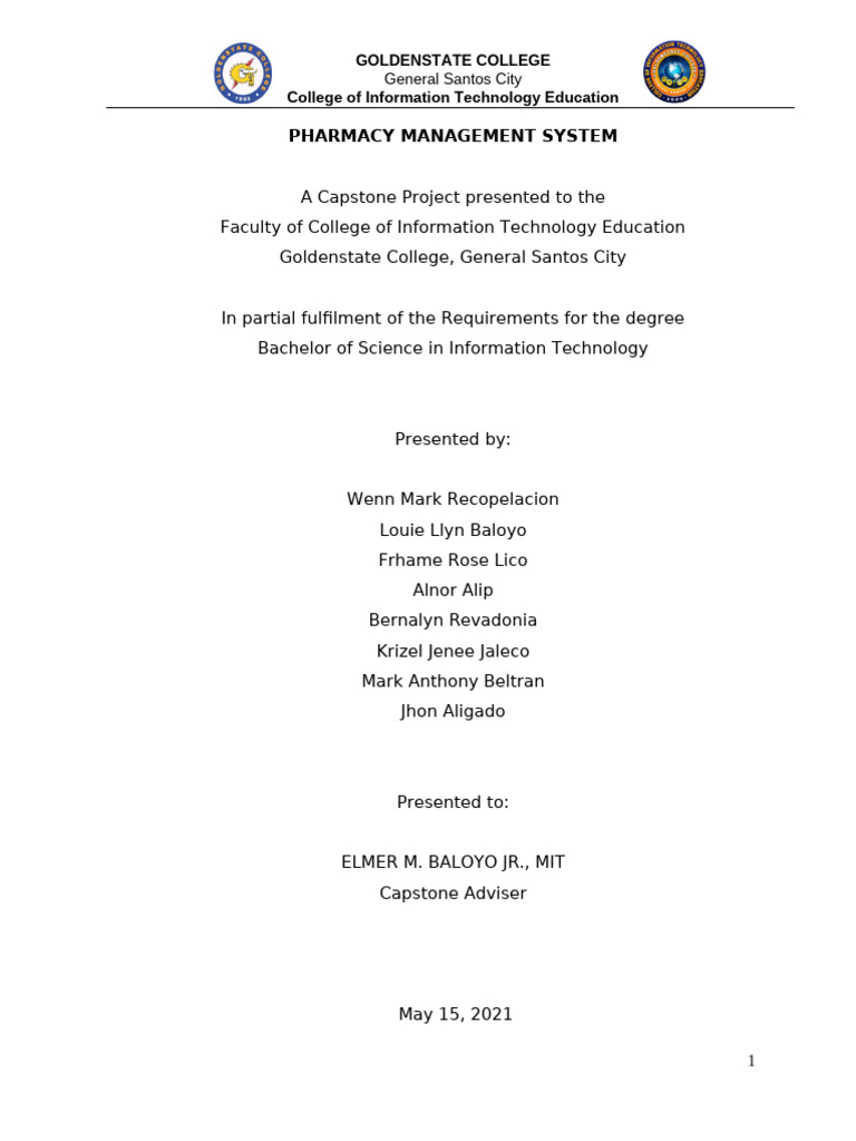 CAPSTONE TEMPLATE FULL 4th Year | PDF | System | Computing
