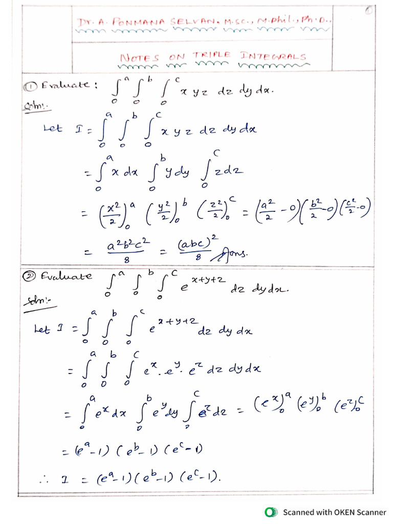 Triple Integrals and Volume | PDF