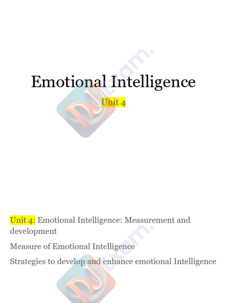 Measuring and Developing Emotional Intelligence | PDF