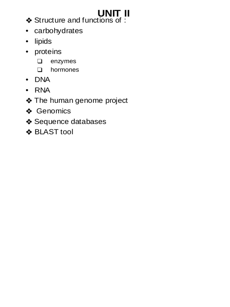 bio unit 2 | PDF | Chemical Bond | Rna
