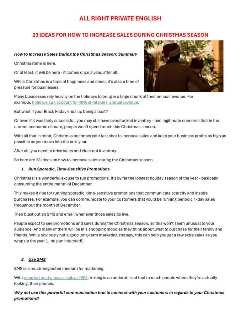 23 Christmas Sales Boosting Ideas | PDF | Christmas And Holiday Season ...