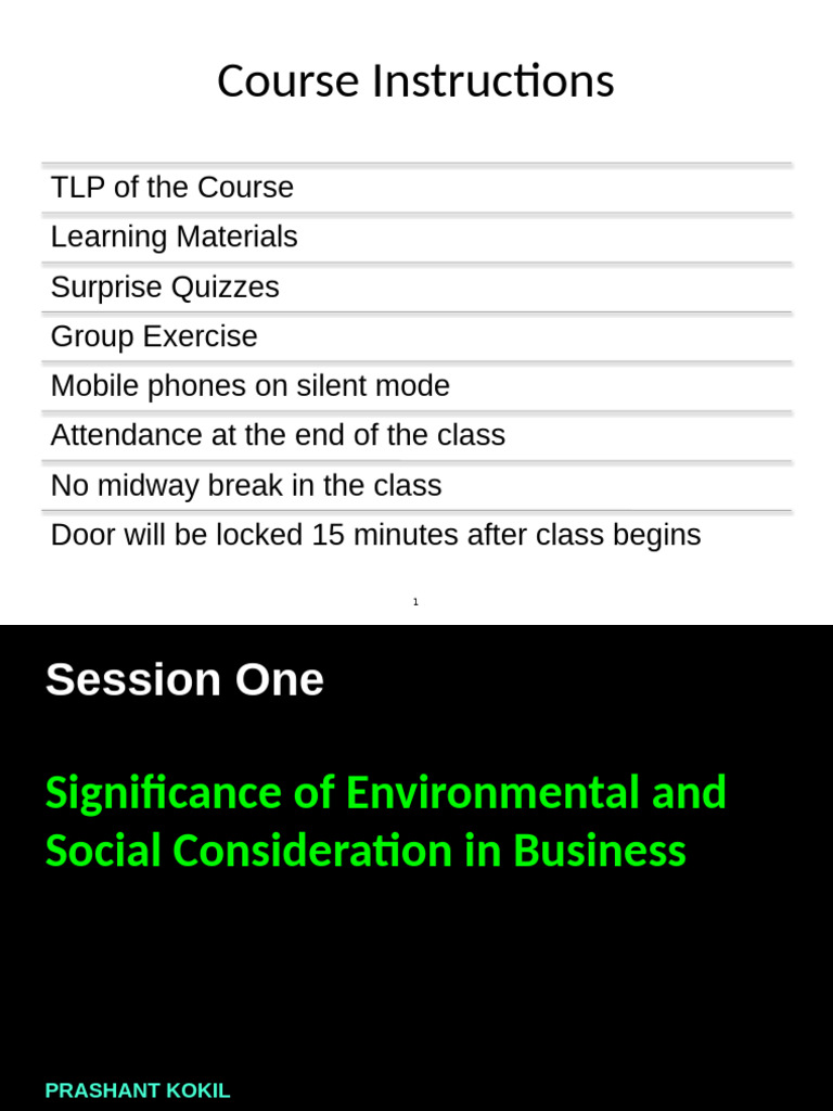 L1 Significance of E&S Issues in Business | PDF | Ecosystem | Environmental Degradation