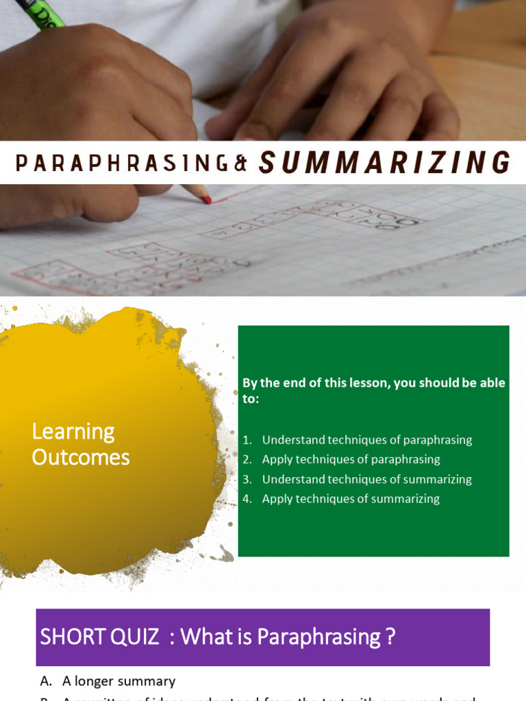 WK 4-Paraphrasing and Summarising Ulearn | PDF | Advertising | Linguistics