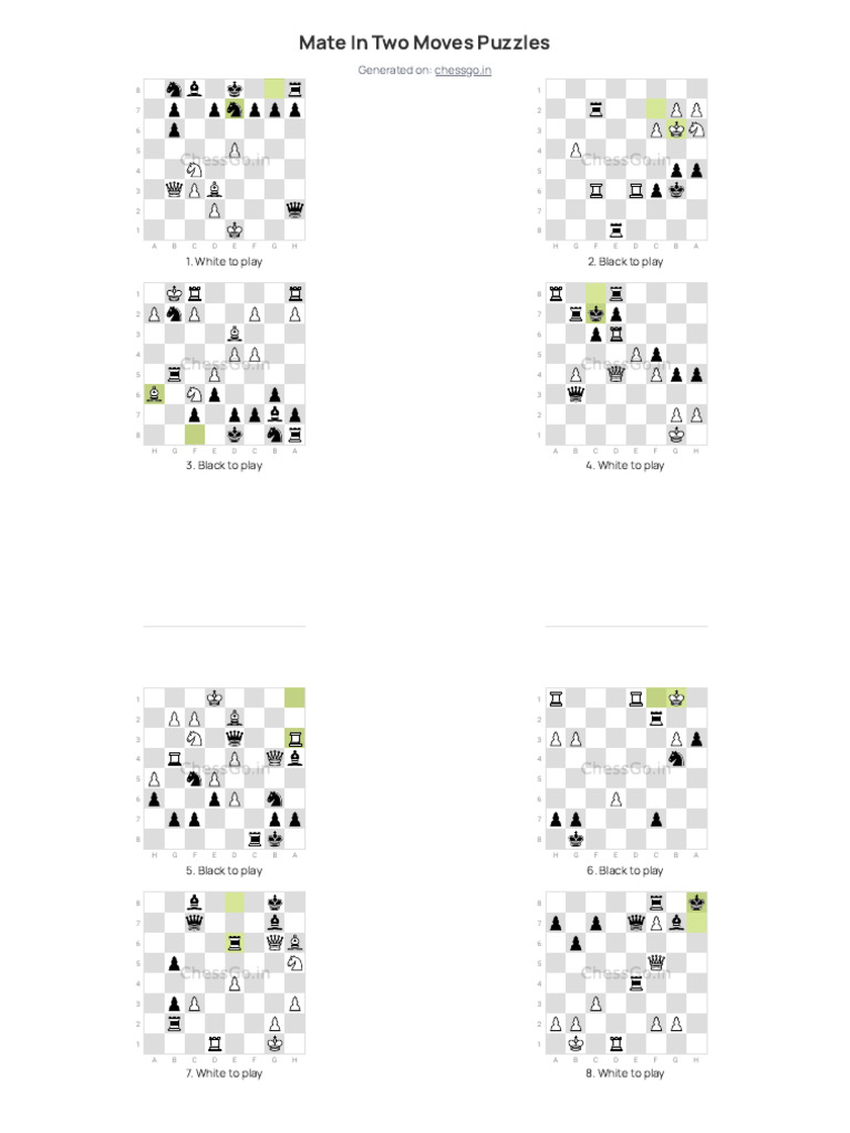 Mate in Two Moves Chess Puzzles - Harder Difficulty - ChessGo - in ...