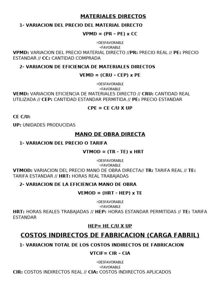 Formulario de Costos | PDF