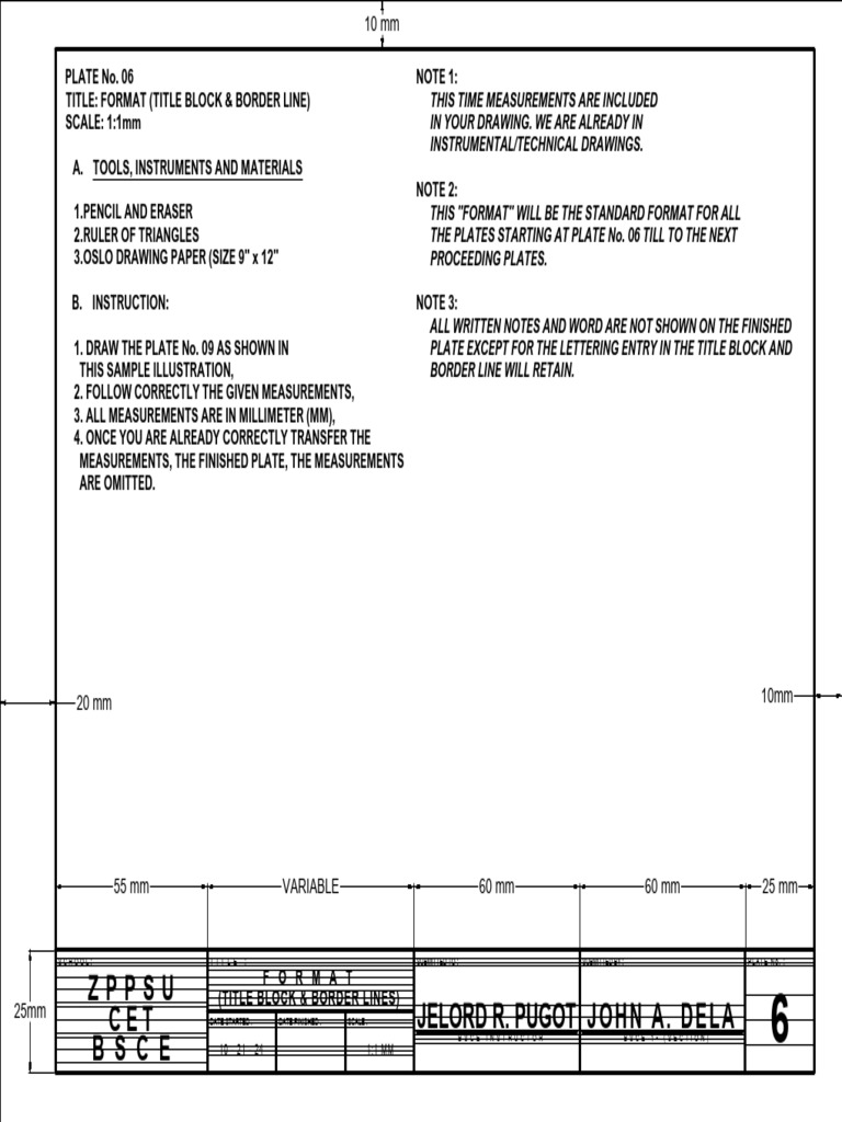 TITLE BLOCK FORMAT PLATE No. 06 CEP 111 | PDF