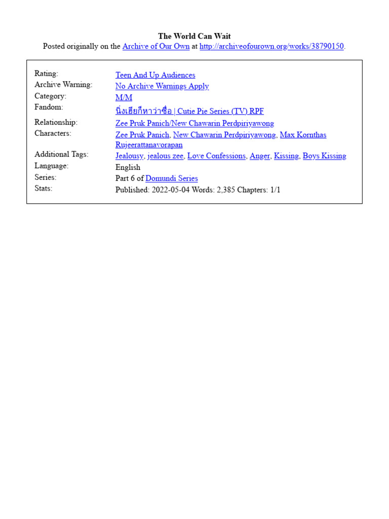 The World Can Wait | PDF