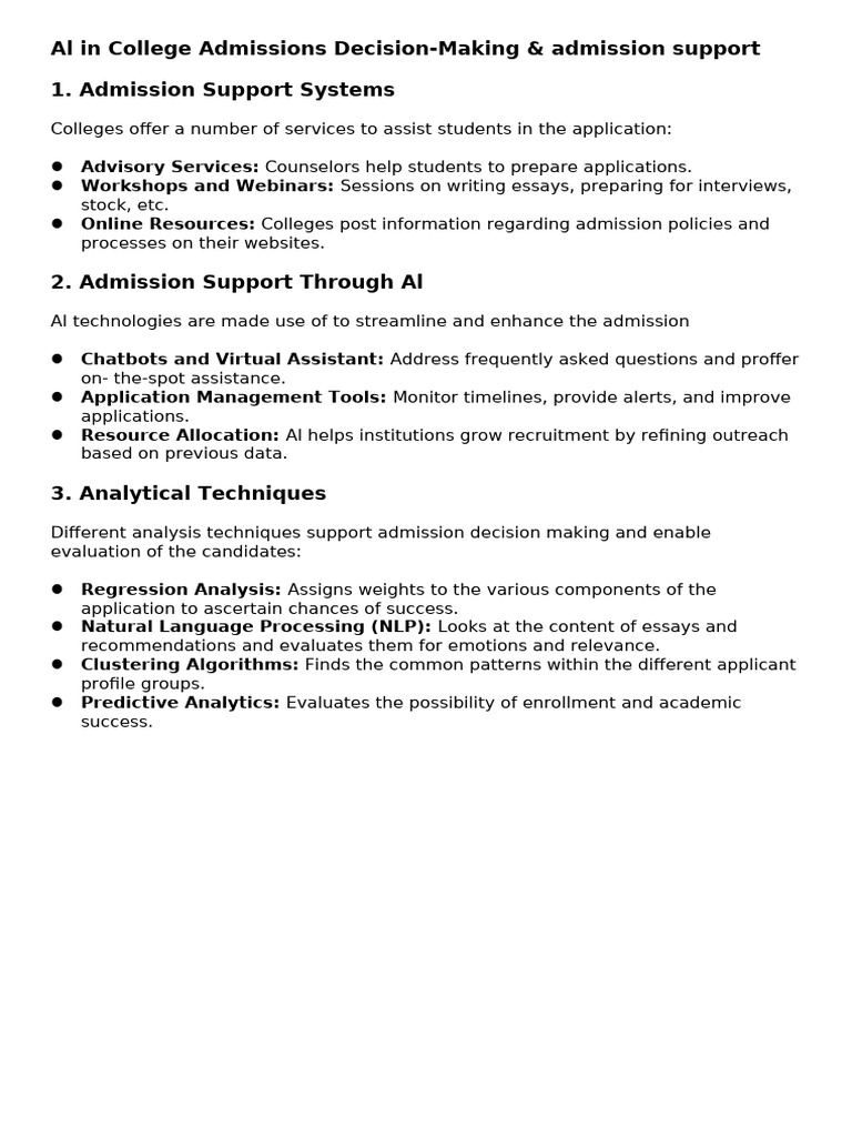 Al in College Admissions Decision | PDF