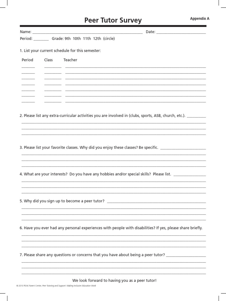 Peer Tutoring Guide for Inclusive Education | PDF | Inclusion ...