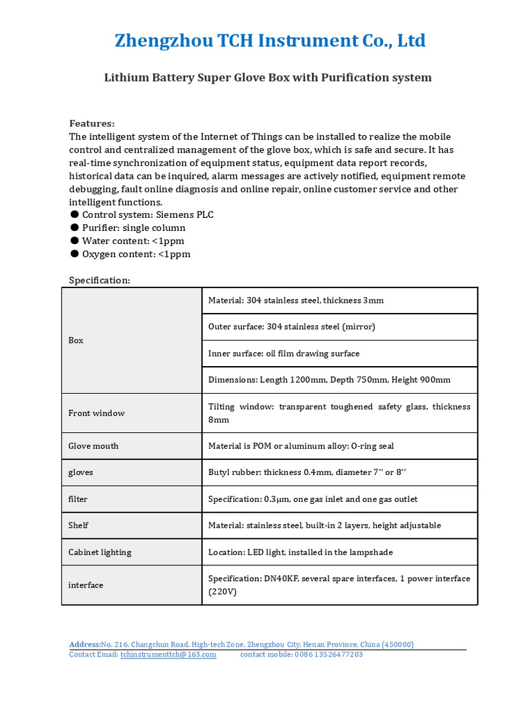 Lithium Battery Glove Box System | PDF | Computing