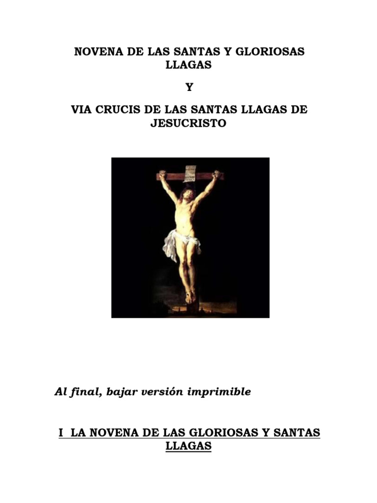 Novena de las Santas Llagas | PDF | Cristo (título) | Oración
