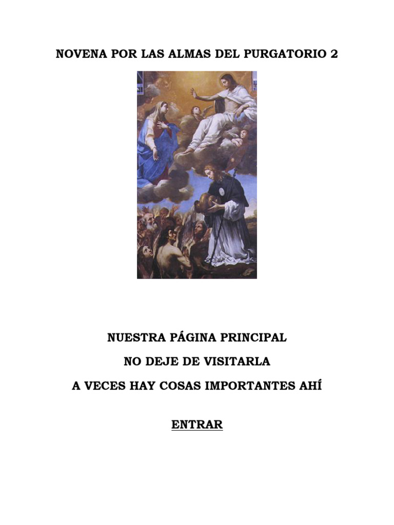 Novena Por Las Almas Del Purgatorio | PDF | Purgatorio | Oración
