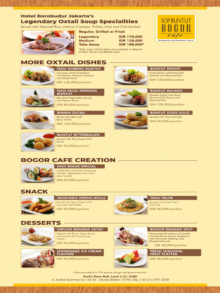 Menu Pacific Place | PDF