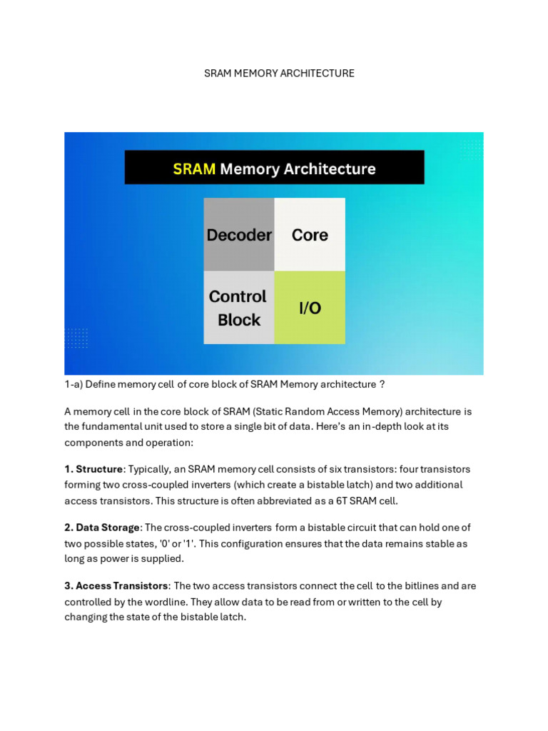 SRAM_Memory_Arc | PDF | Random Access Memory | Computer Memory