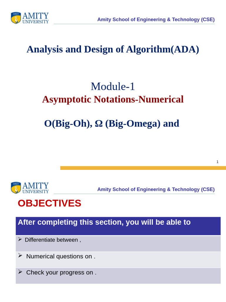 Asymptotic Notations in Algorithms | PDF