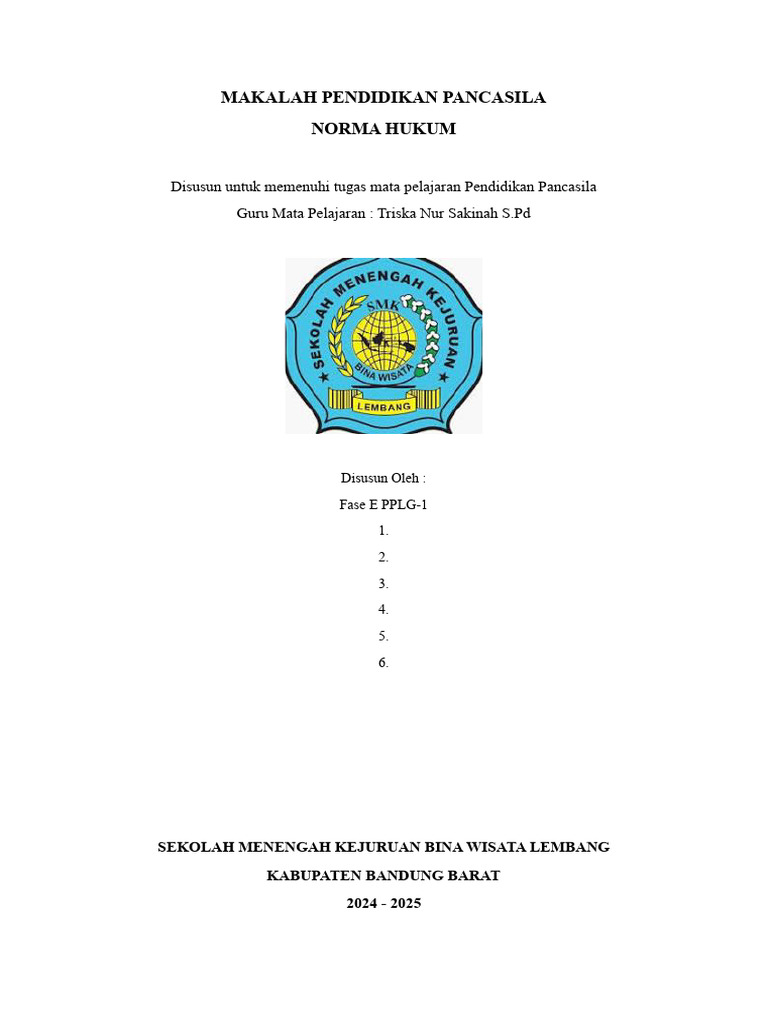 Cover Makalah PPKN Fase e | PDF