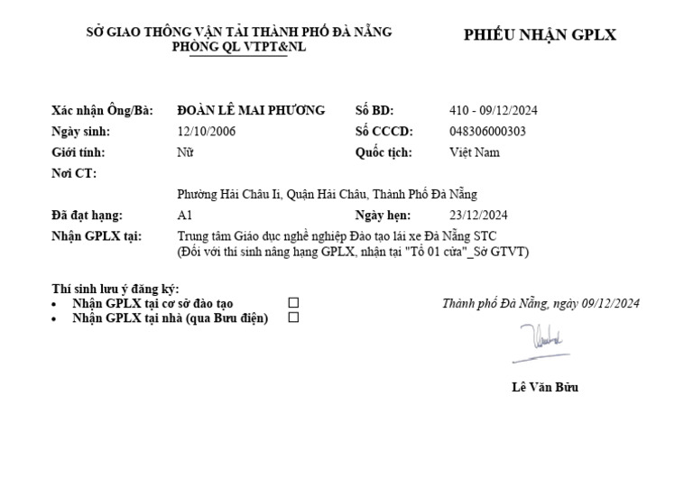 Driver License Receipt | PDF