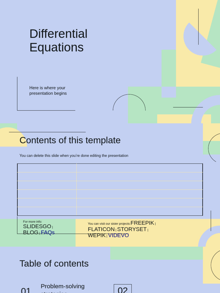 Math Subject For High School - Differential Equations by Slidesgo | PDF ...