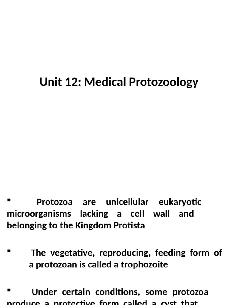 Unit 12 - Medical Protozoology | PDF