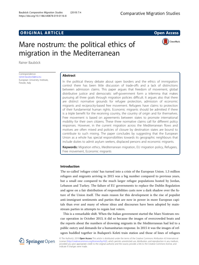 Baub CK 2019 Comparative - Migration - Studies | PDF | Human Migration | Immigration