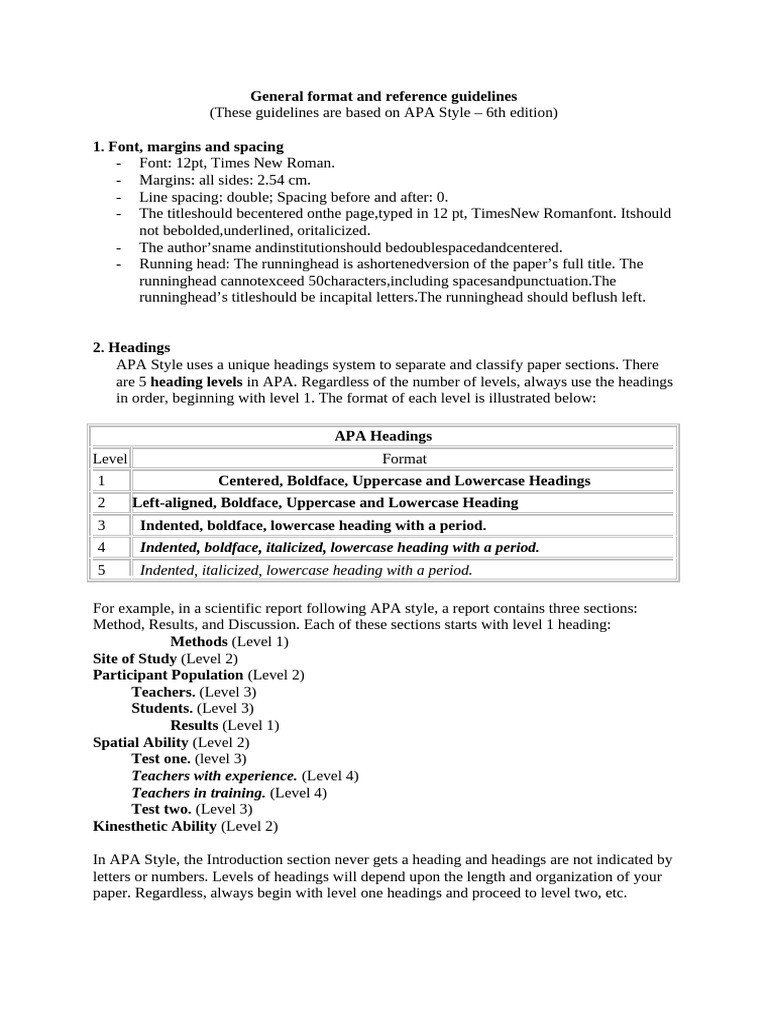 APA Style-General Format and Reference Guidelines | PDF | Digital ...