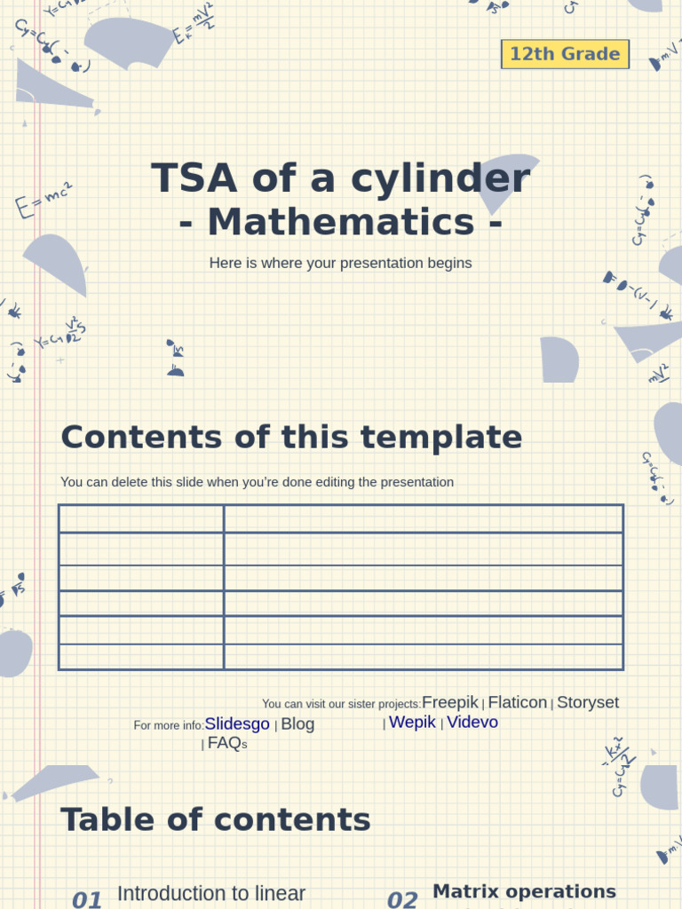 Linear Algebra - Mathematics - 12th Grade by Slidesgo | PDF | Planets ...