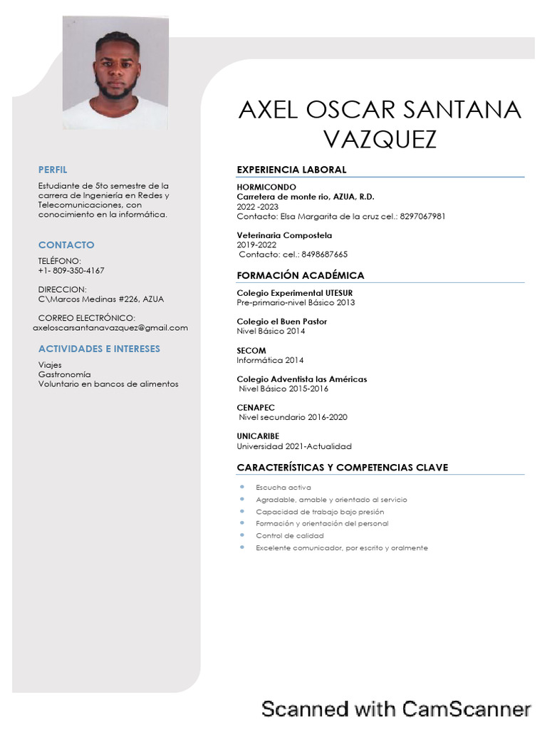 Axel Oscar Santana Vazquez Curriculum | PDF
