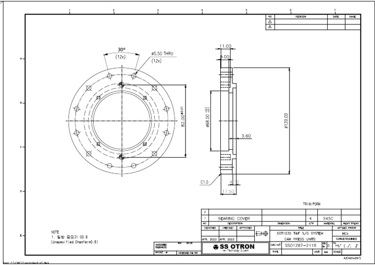 Bearing Cover - 1287-2118 Sso1287 Sot1235 TF SG Press Cam Part-Model | PDF