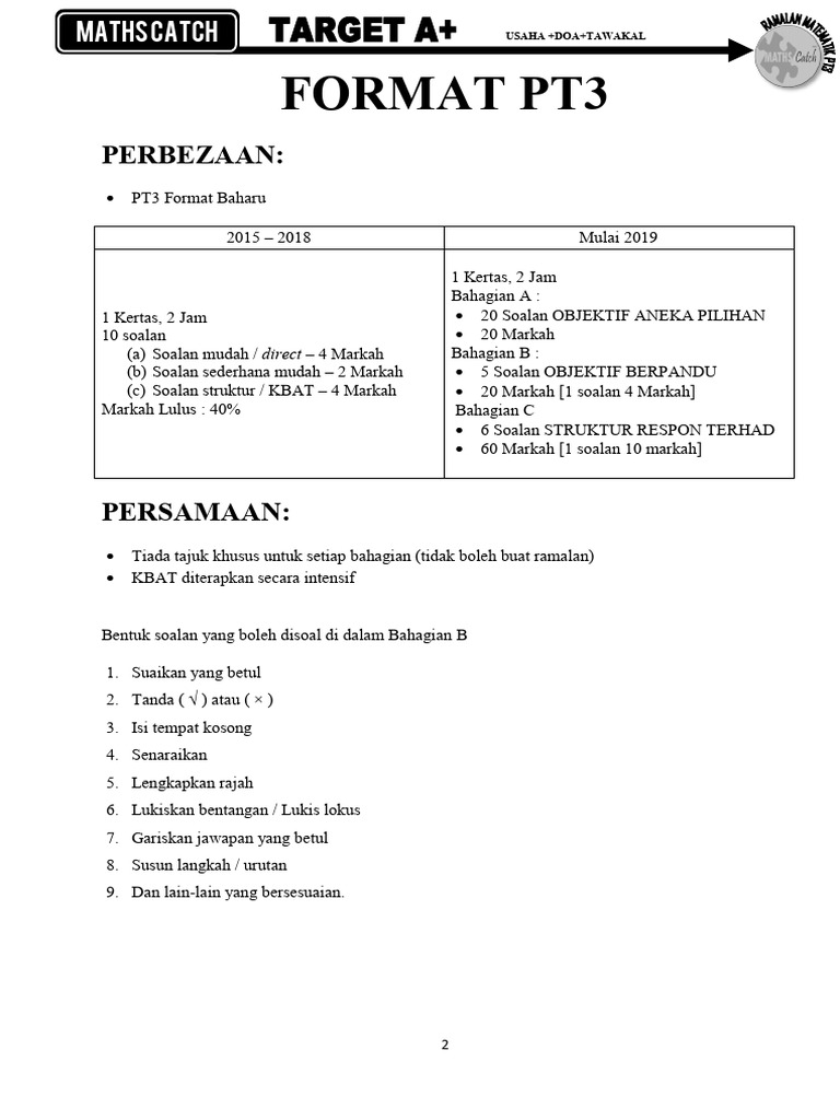 32 Mat Percubaan PT3 AKHIR 2019 + JWP - Percuma 2 | PDF