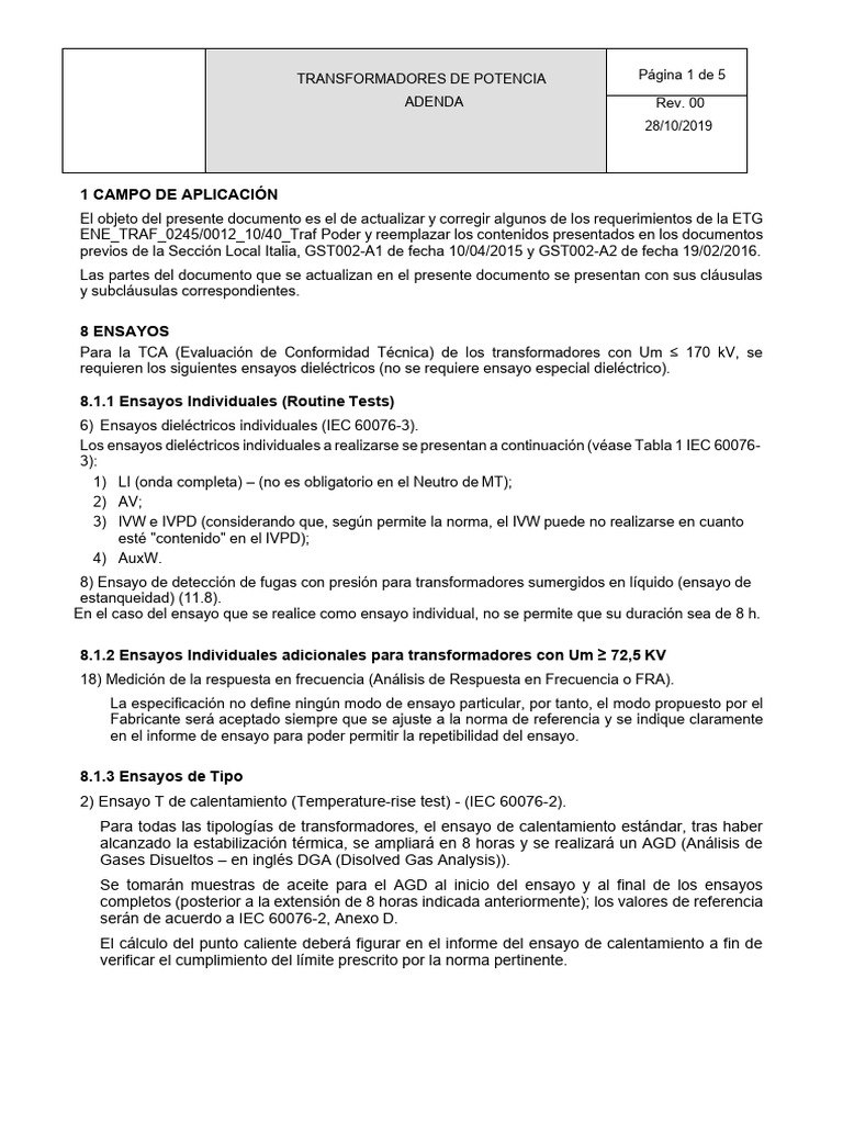 ENE_TRAF_0245-0012_10-40_Traf Poder_AD | PDF | Transformador | Cantidades fisicas