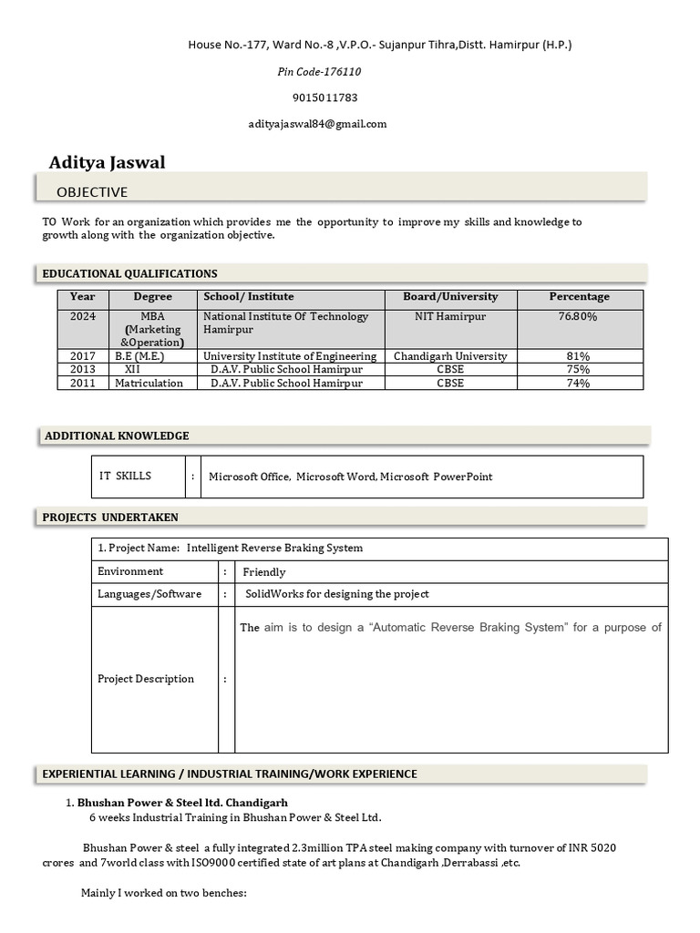 Aditya New Resume (3) | PDF