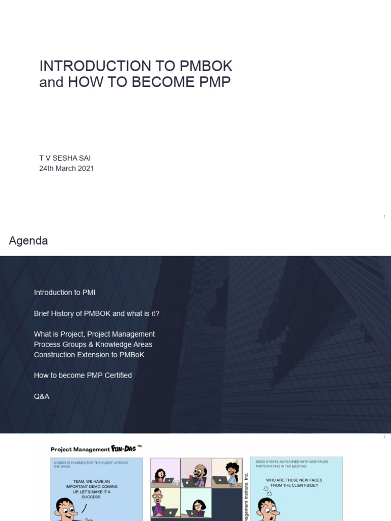 Introduction To PMBOK and How To Become PMP Certfiied | PDF | Project ...